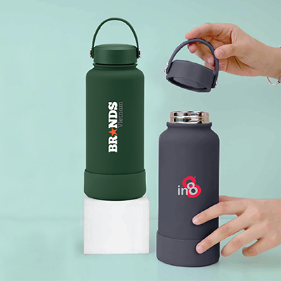 LANTERN 1000ml Thermos Stainless Steel Bottle - Black | Corporate Gifts ...