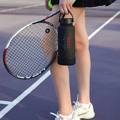 LANTERN 1000ml Thermos Stainless Steel Bottle - Black | Corporate Gifts ...